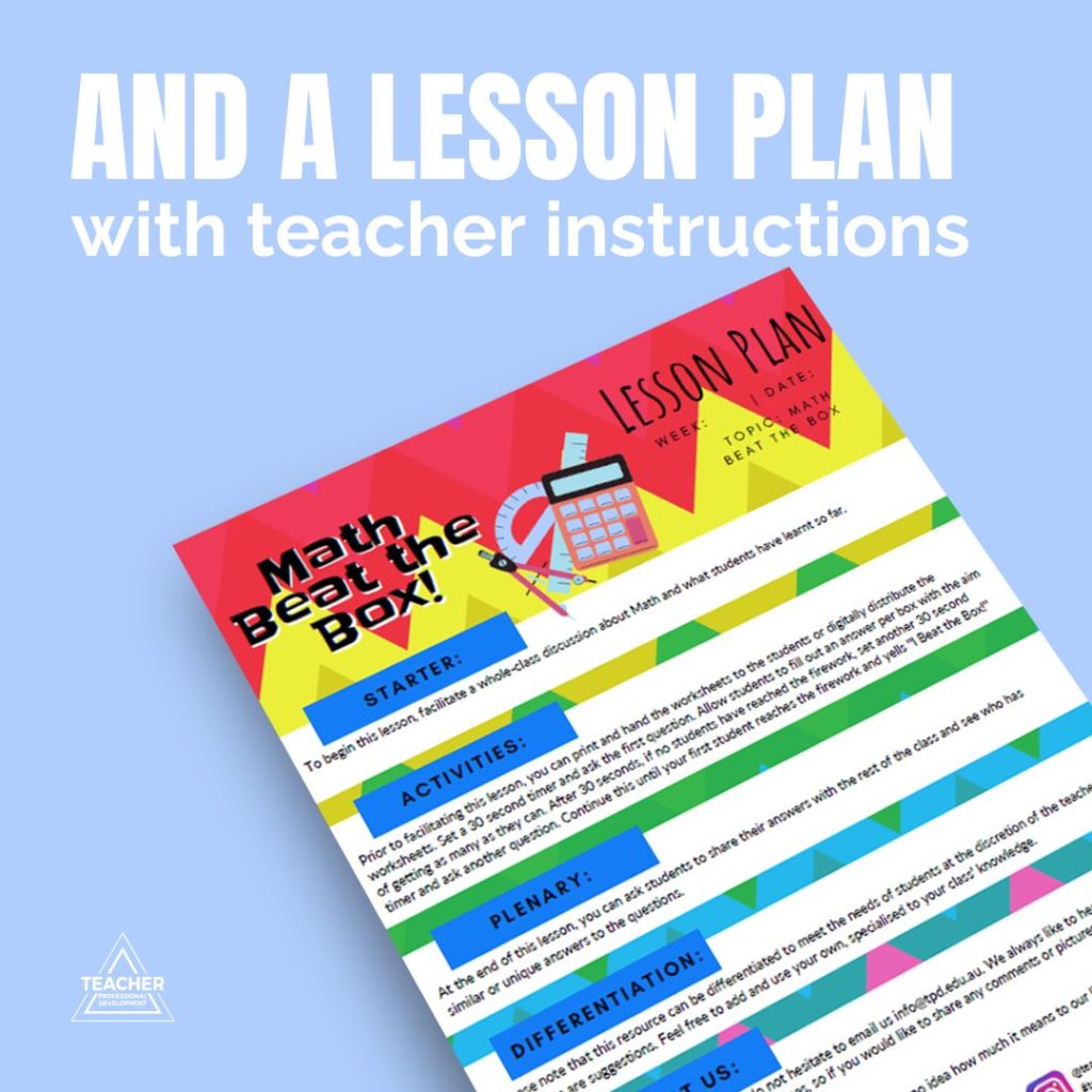 Math Beat the Box - Math Teacher Resource Game