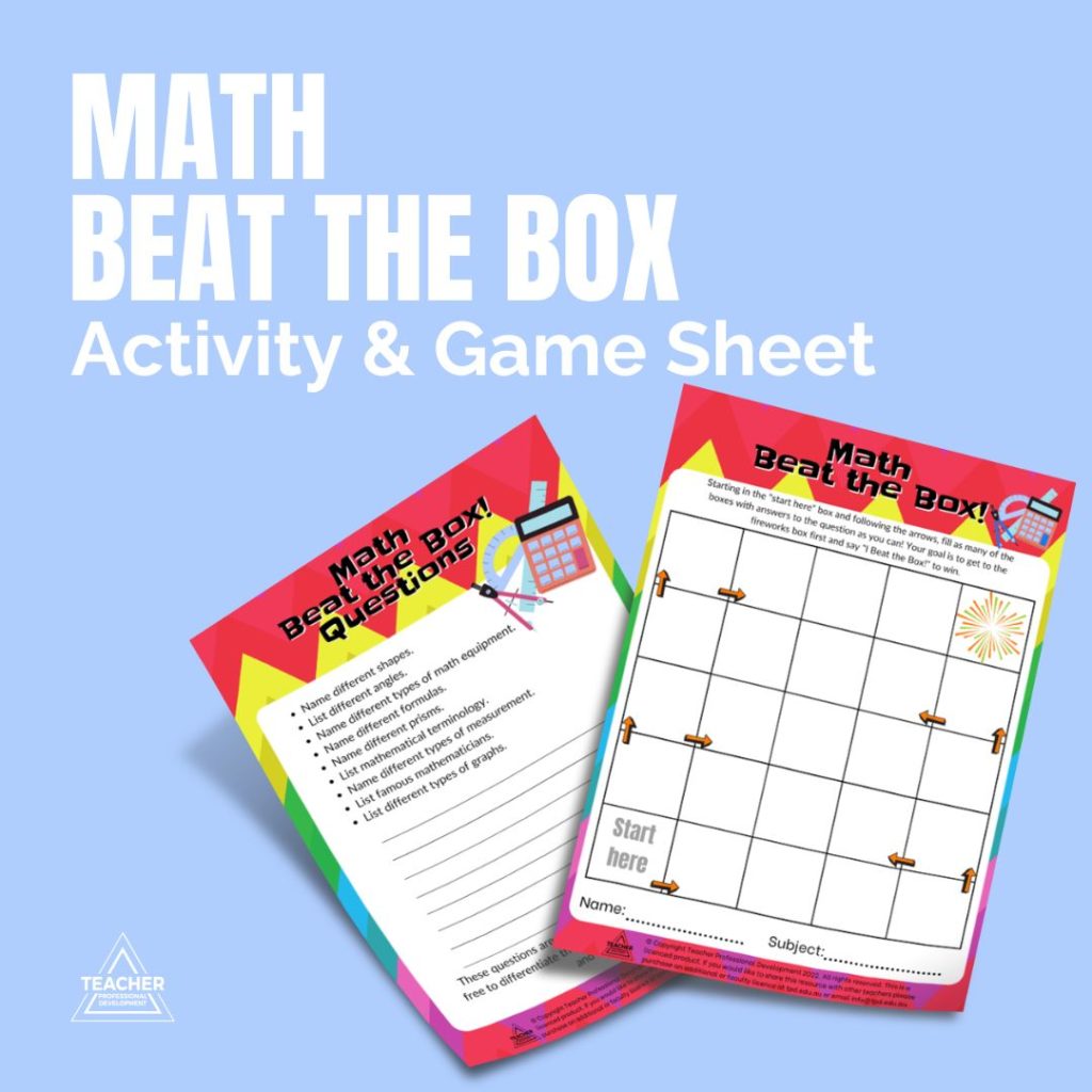 Math Beat the Box - Math Teacher Resource Game