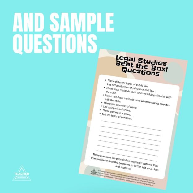 Legal Studies Beat the Box - Teacher Resource Game
