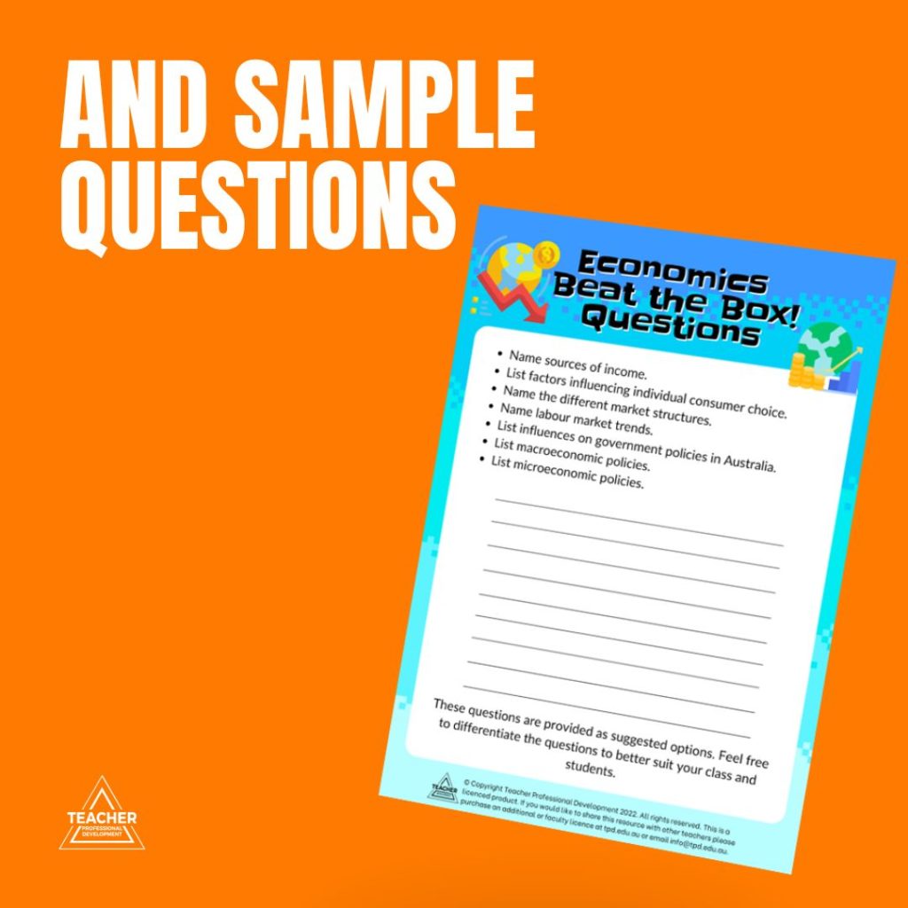 Economics Beat the Box - Teacher Resource Game