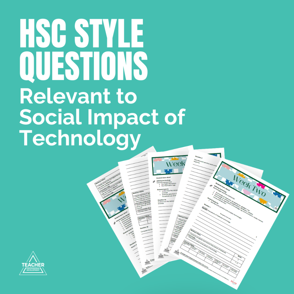 HSC CAFS Social Impact of Technology Homework Book - Teacher Resource