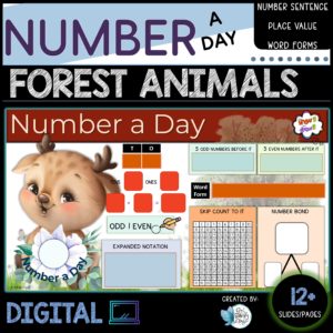 Number of the Day Digital Forest Animals - Teacher Resources