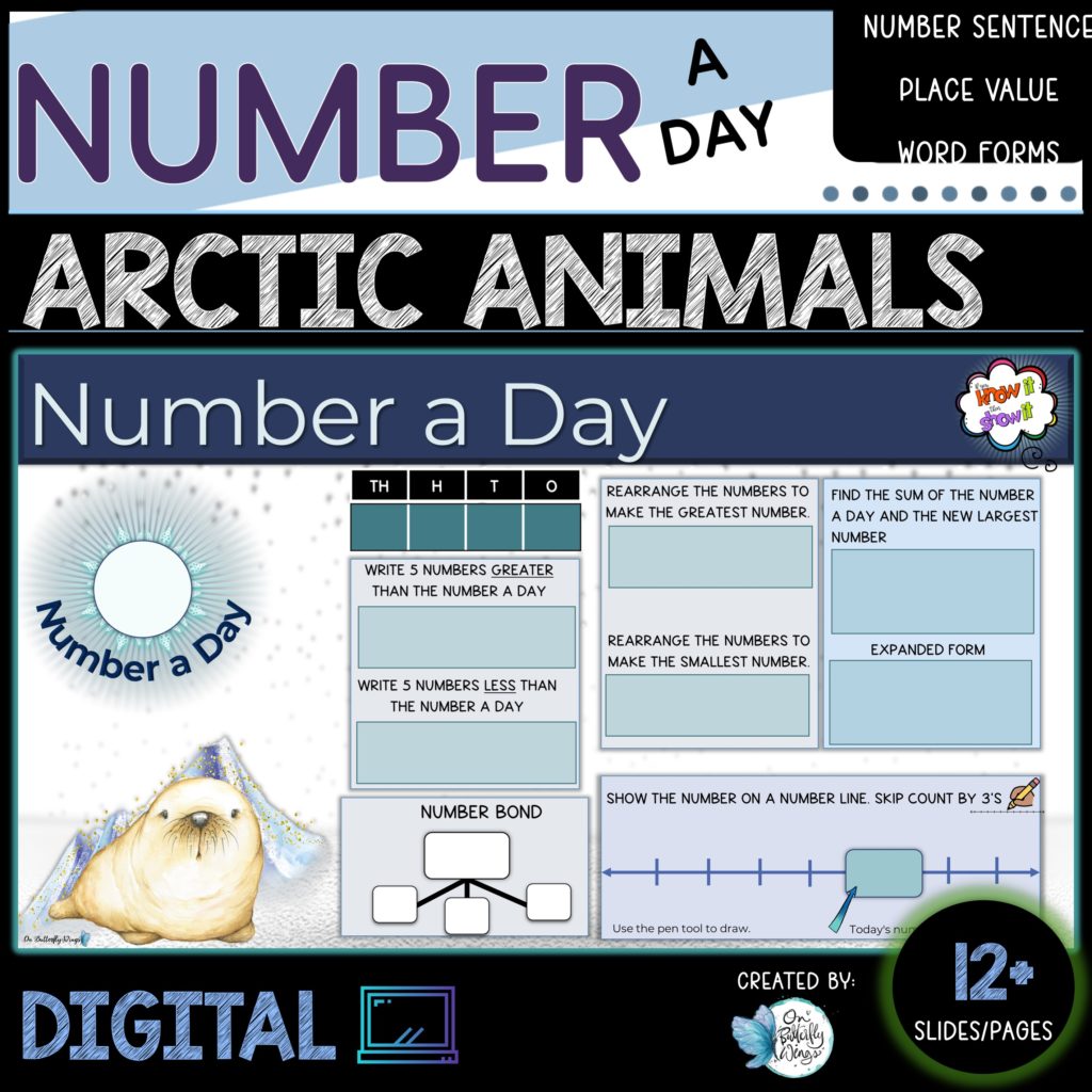 Number of the Day Digital Arctic Animals - Teacher Resource