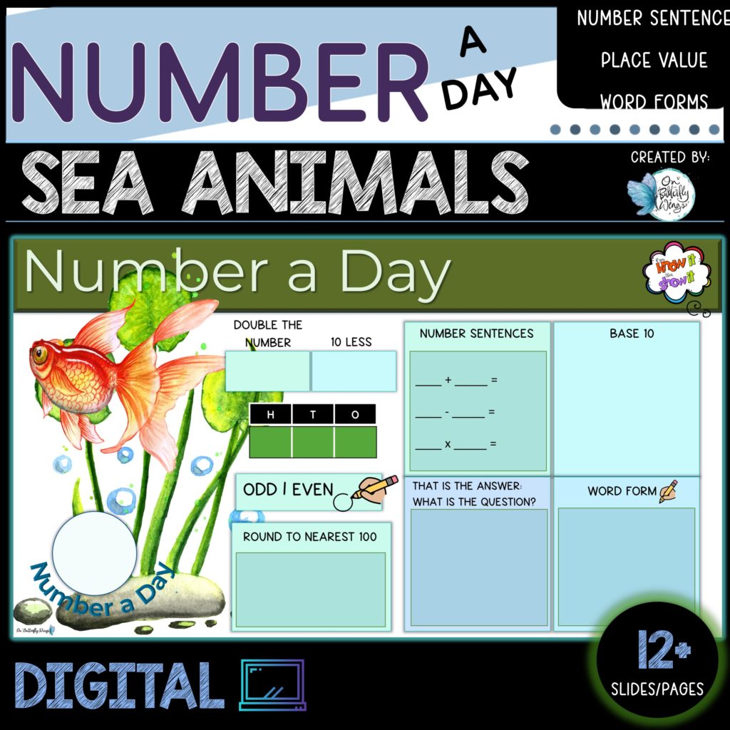 Number of the Day Digital Sea Animals - Teacher Resource