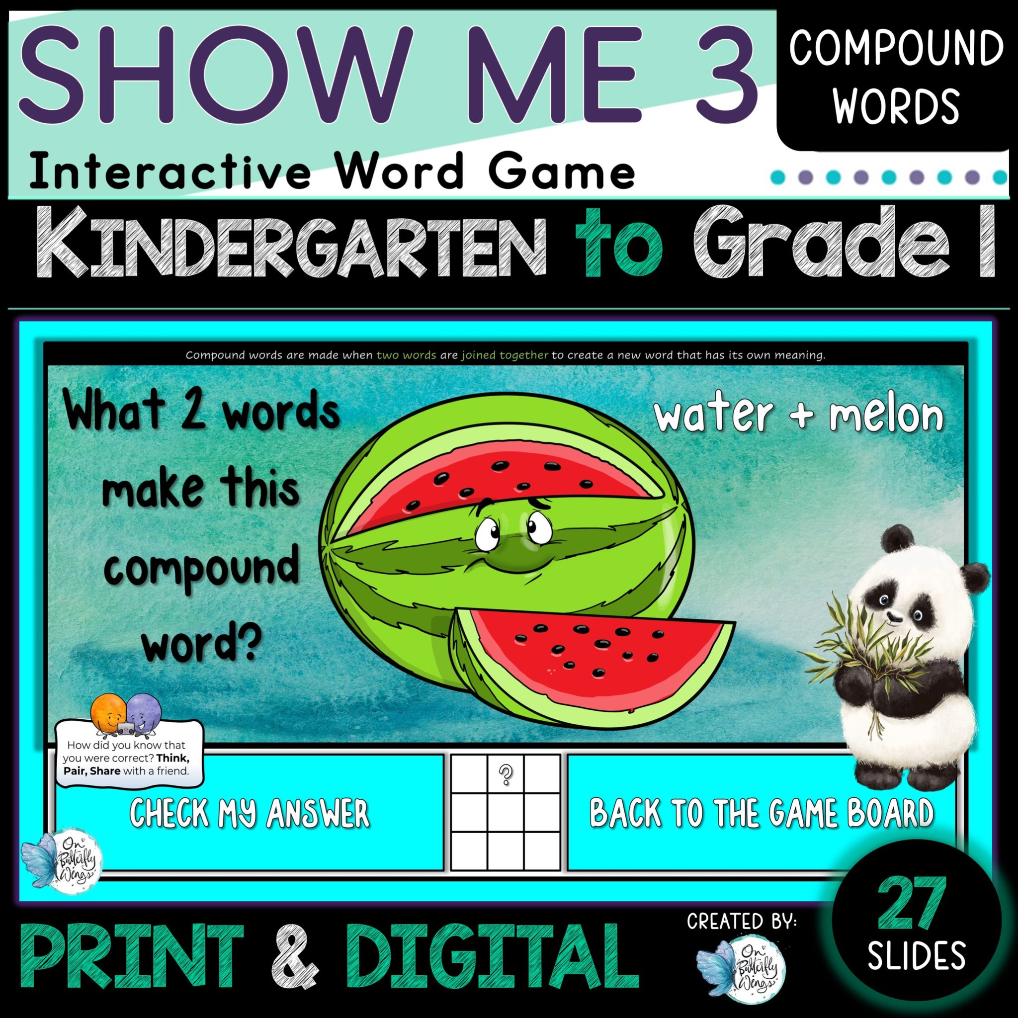 Compound Words Game Kindergarten / Grade 1 - Teacher Resources