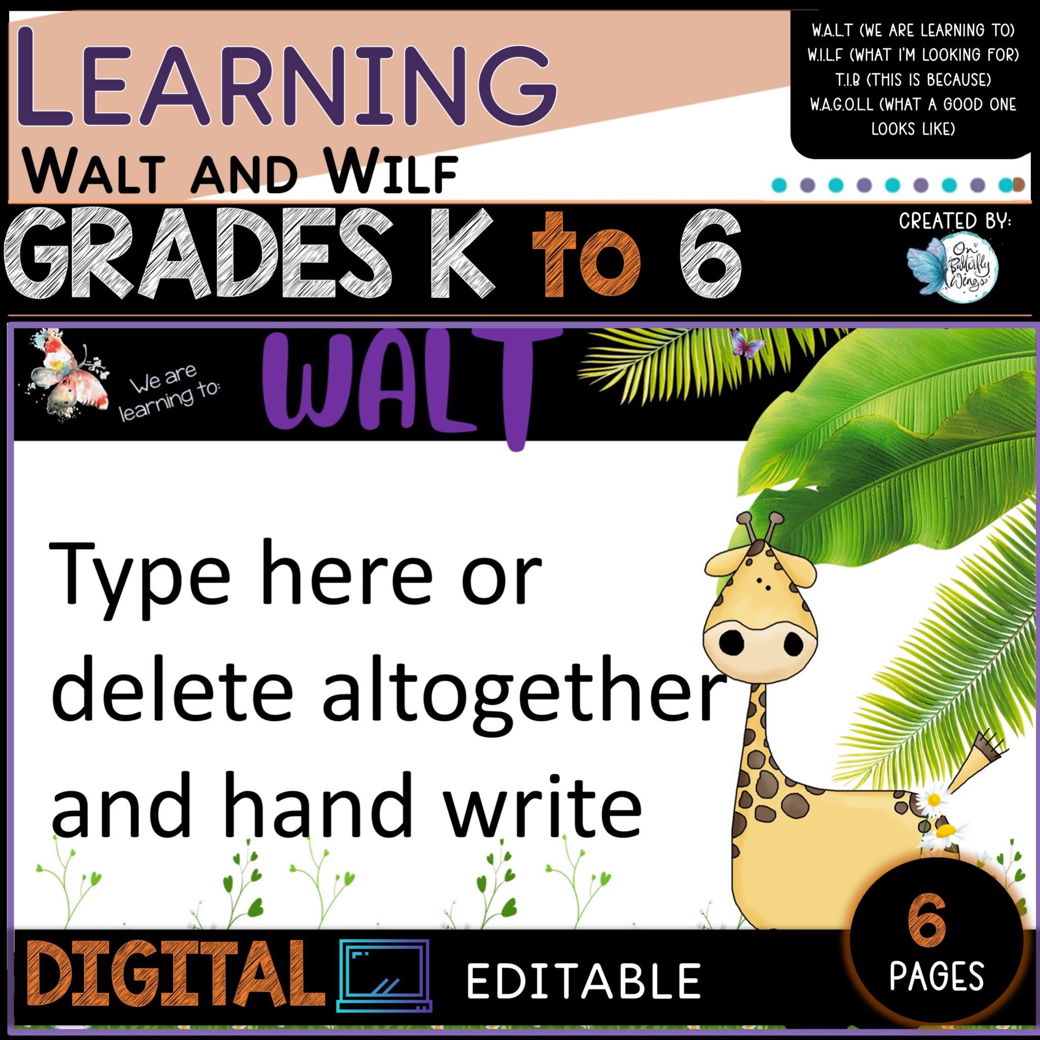 WALT and WILF Jungle - Teacher Resource