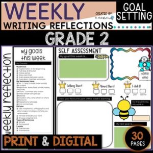 Weekly Reflection Goal Setting Self-Assessment Grade 2 - Teacher Resources