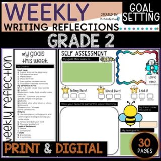 Weekly Reflection Goal Setting Self-Assessment Grade 2 - Teacher Resources