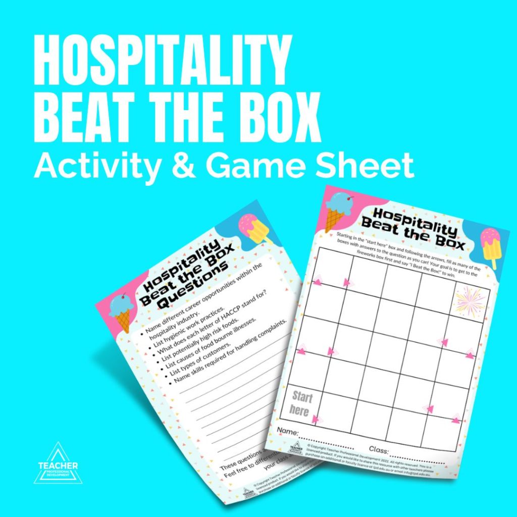 Hospitality Beat the Box - Teacher Resource Game