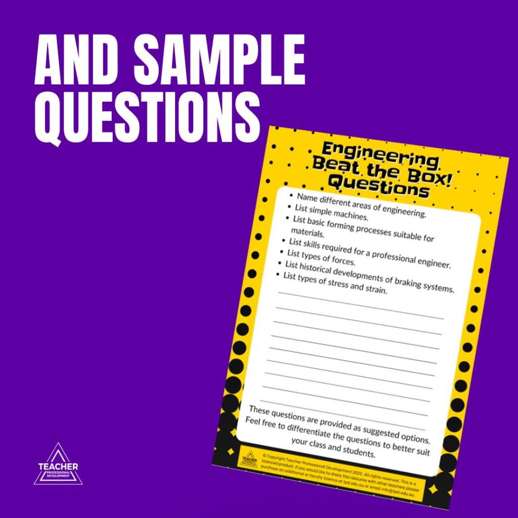 Engineering Beat the Box - Engineering Teacher Resource Game