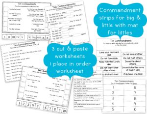 Ten Commandments Cut & Paste Worksheets for Kids - Catholic - Teacher ...