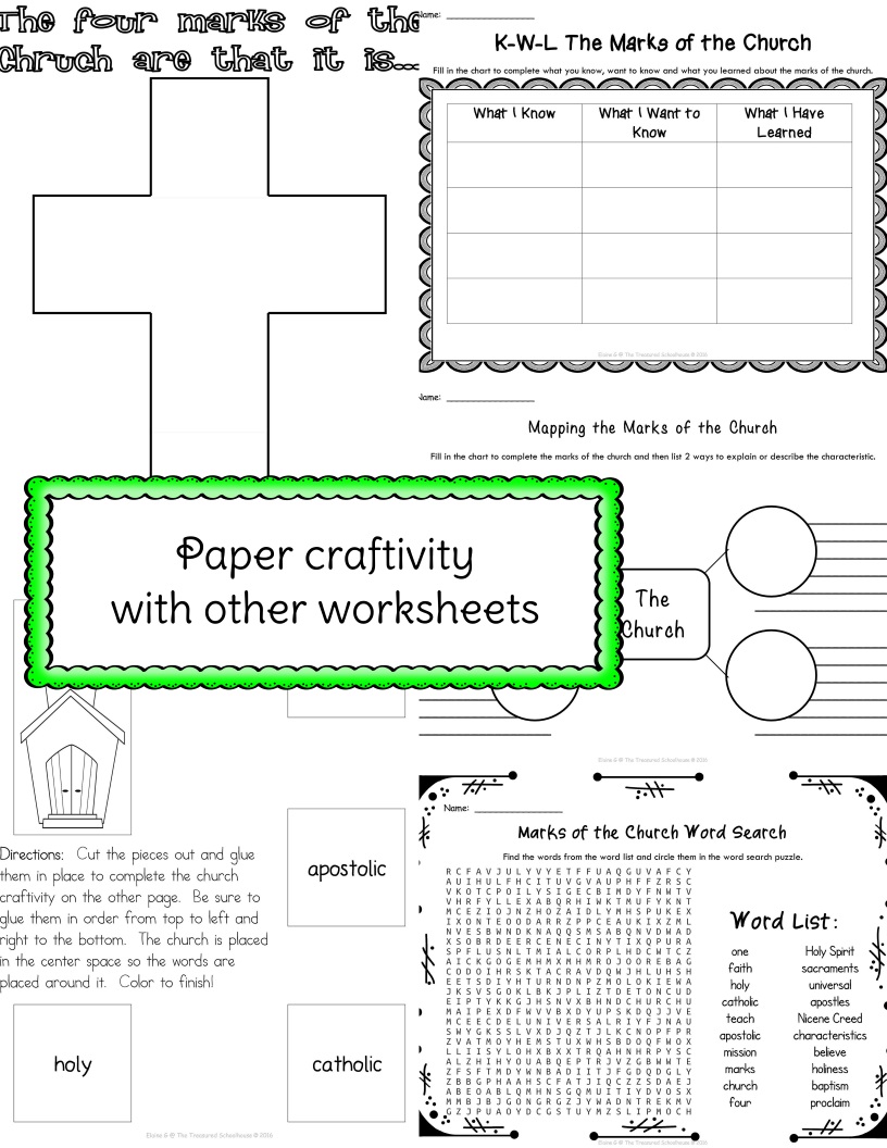 The Marks of the Church Activity Pack - Teacher Resource