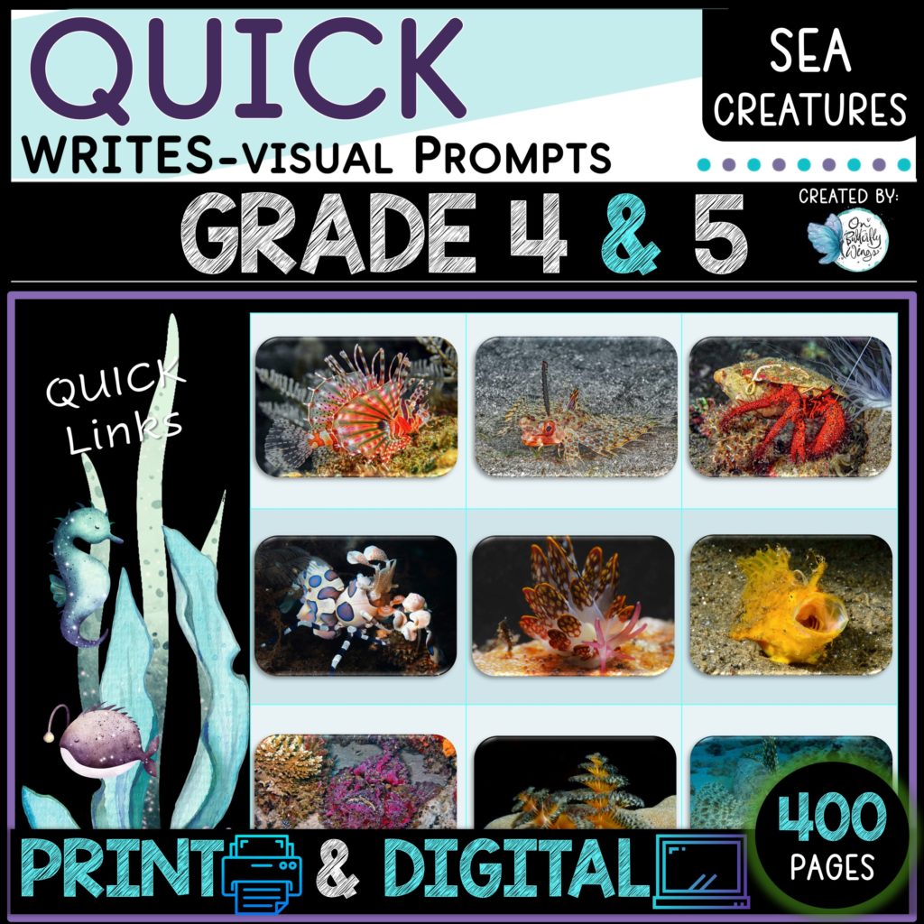 Visual Writing Prompts Sea Creatures - Teacher Resources