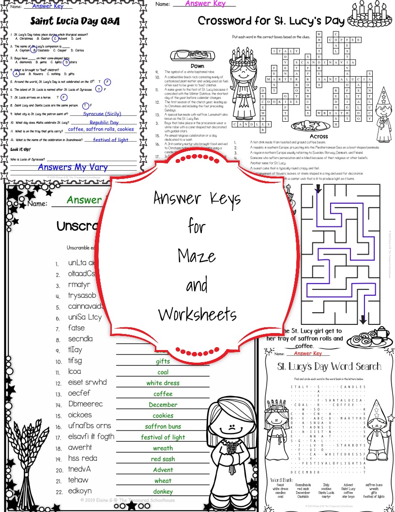 St. Lucia Day Activity Pack - Teacher Resource