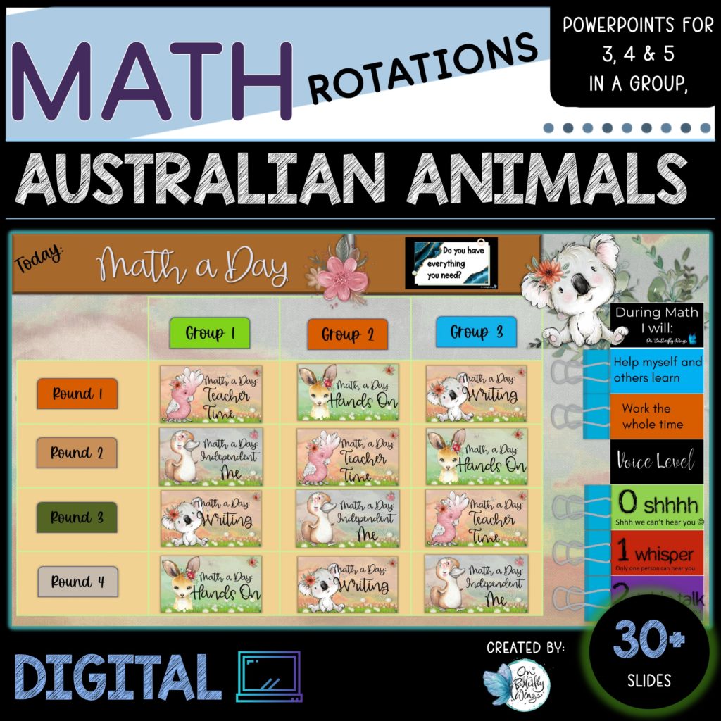 Digital Math Rotations with Timers Australian Animals - Teacher ...