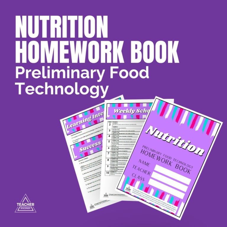 PRELIMINARY Nutrition Homework Book - Resource