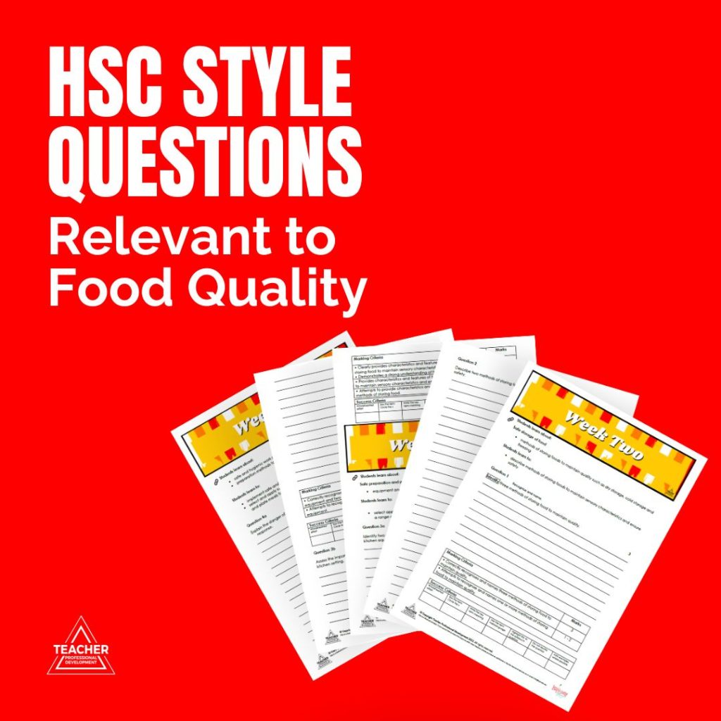 PRELIMINARY Food Quality Homework Book - Resource