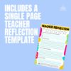 Teacher Reflection Template - Teacher Resource
