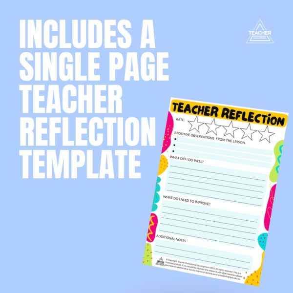 Teacher Reflection Template - Teacher Resource