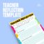 Teacher Reflection Template - Teacher Resource