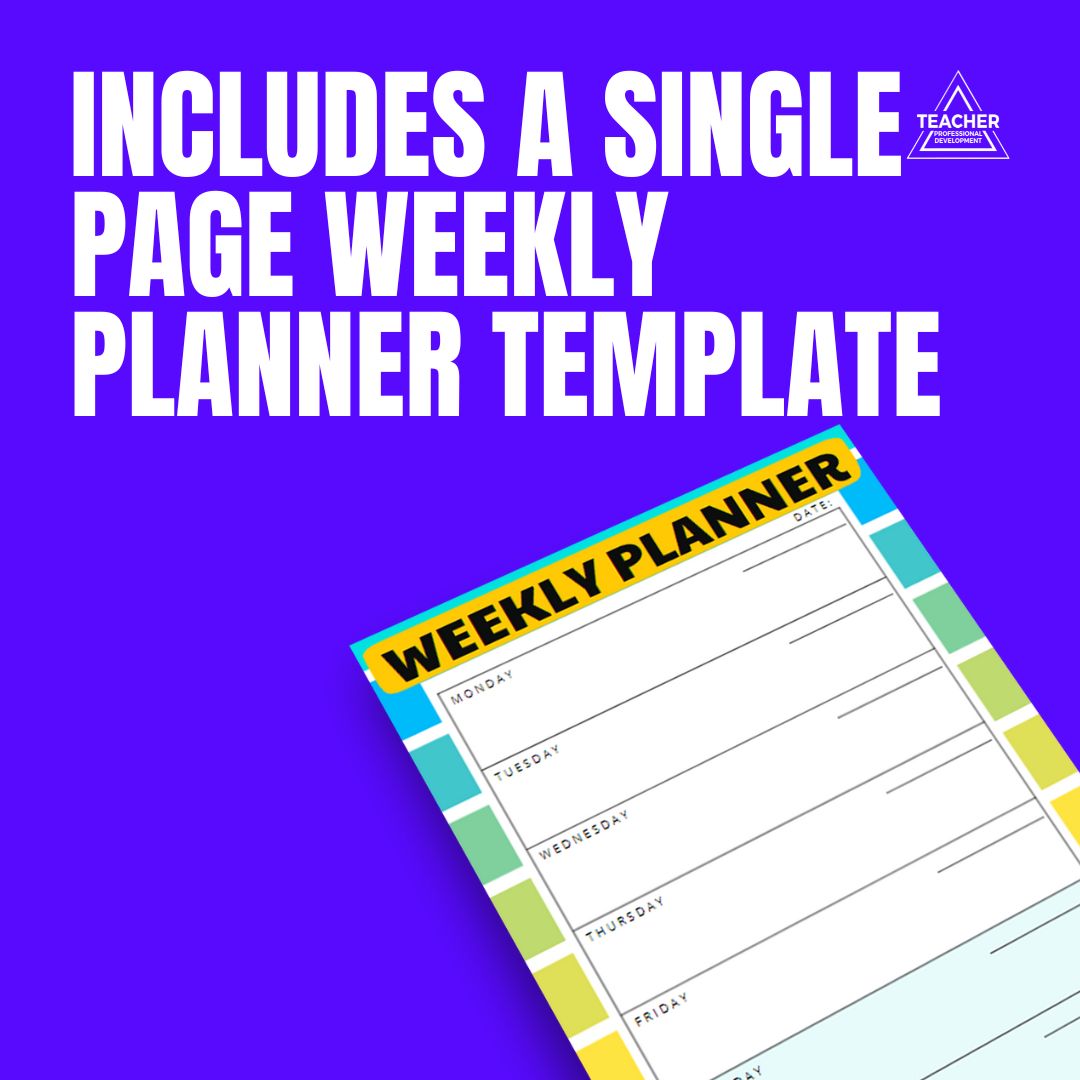 Weekly Planner Template - Teacher Resource
