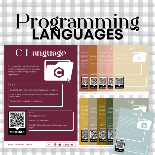 Programming Languages Posters Pack (Neutral Theme) - Teacher ...