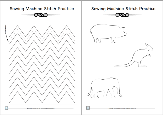 Sewing Machine Practice Sheets for Textiles Classes - Teacher ...