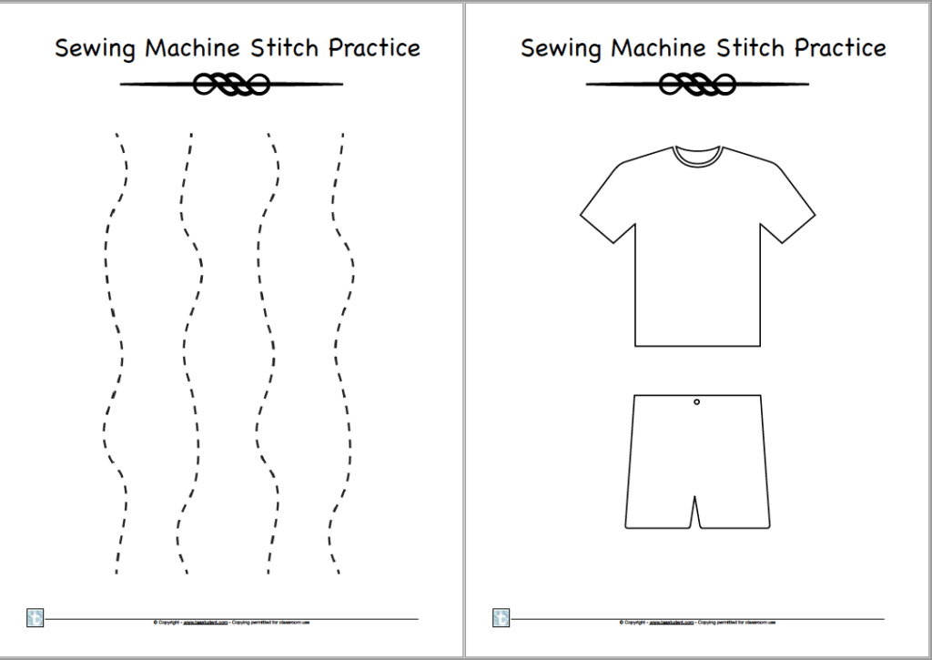 Sewing Machine Practice Sheets for Textiles Classes - Teacher ...