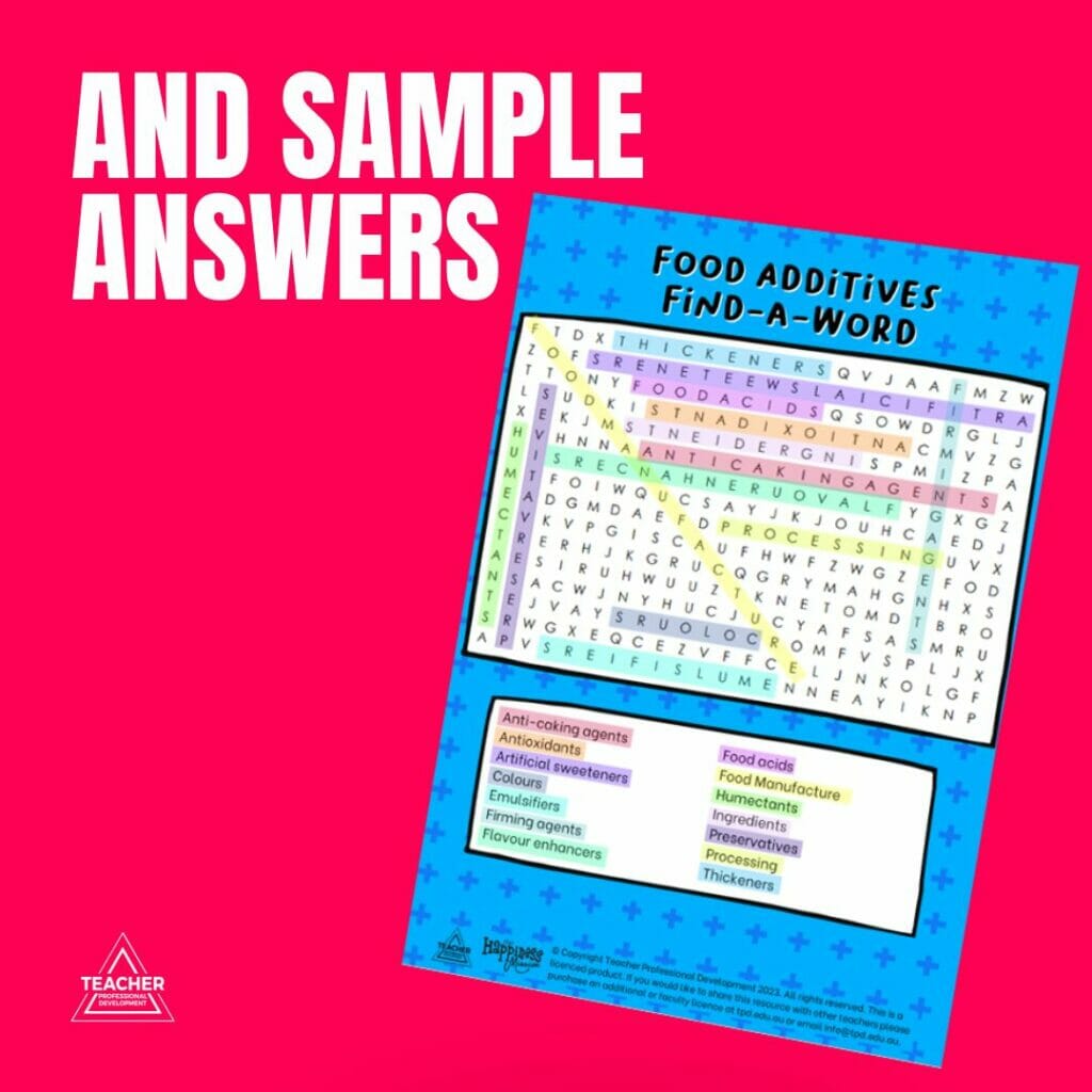 Food Additives Find A Word - Teaching Resource