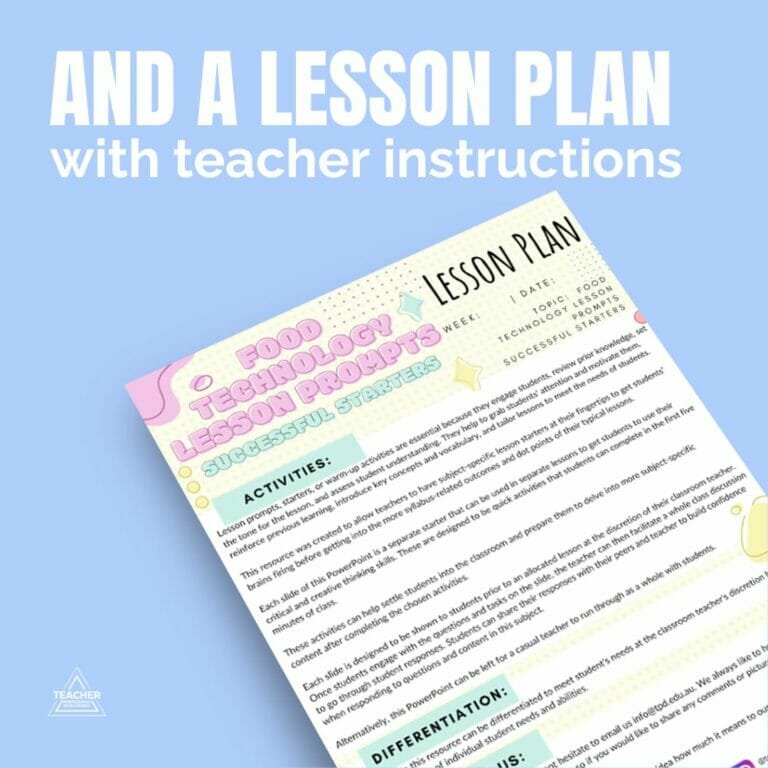 Food Technology Lesson Prompts Successful Starters - Resources