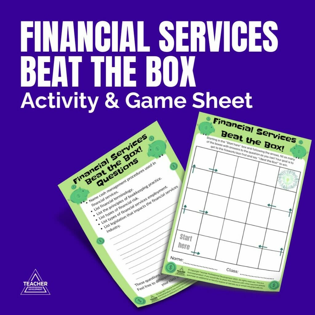 Financial Services Beat the Box - Teaching Resource