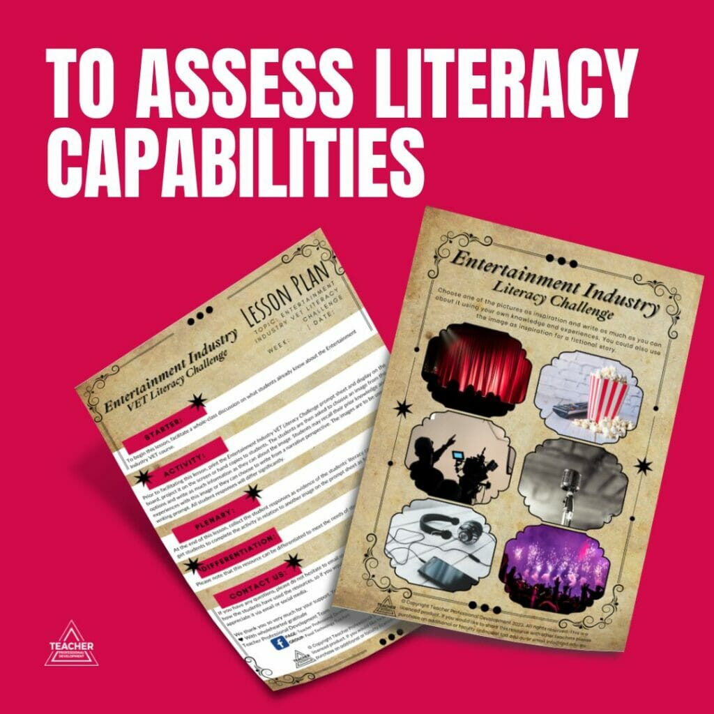 Entertainment Industry VET Literacy Challenge - Teaching Resource