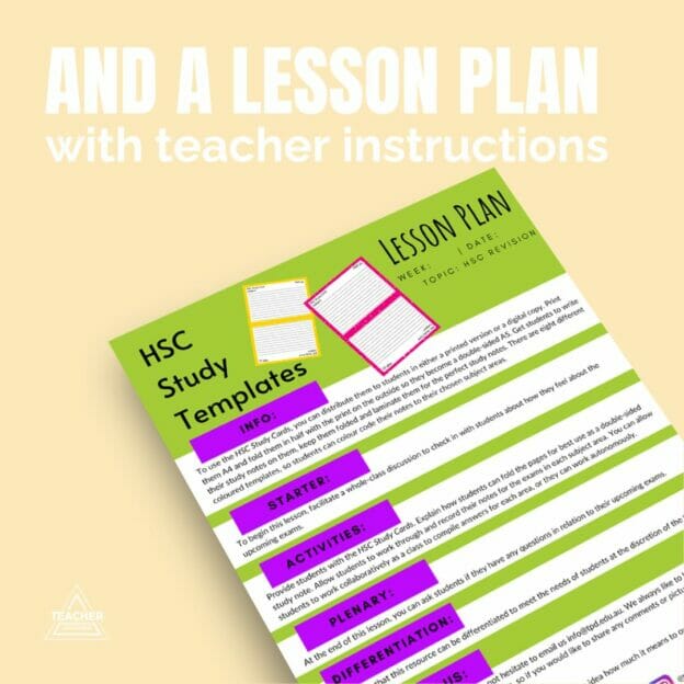 HSC Study Templates - Teaching Resource