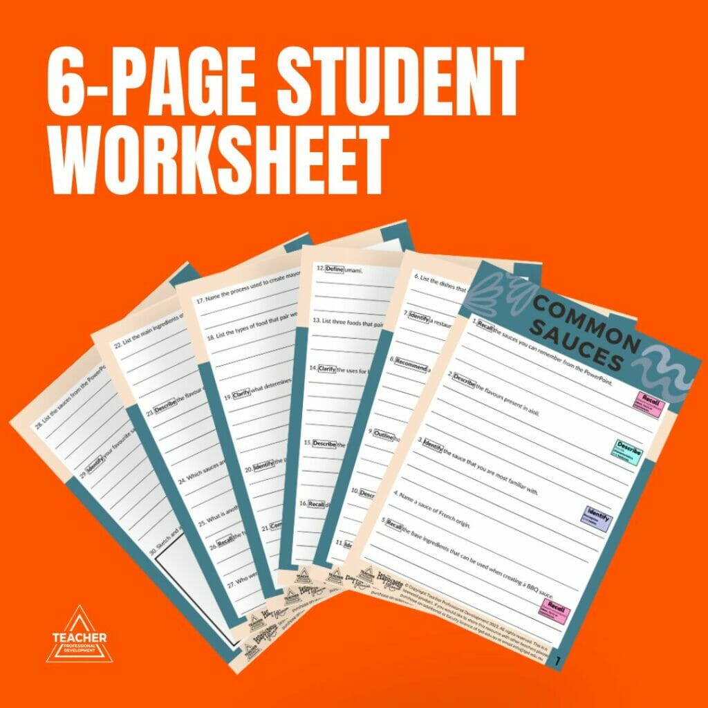 Common Sauces - Teaching Resource