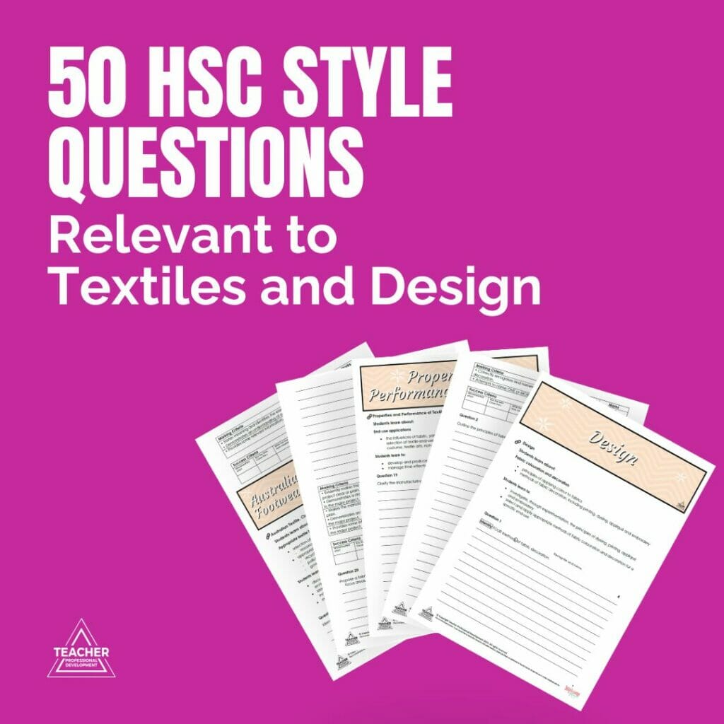 HSC Textiles and Design Homework Book Teaching Resource