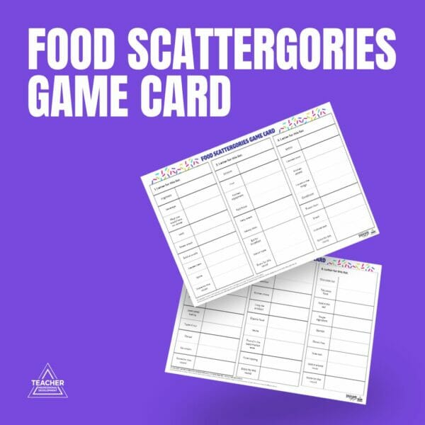 Food Scattergories - Teacher Professional Development