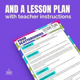 Food Scattergories - Teacher Professional Development