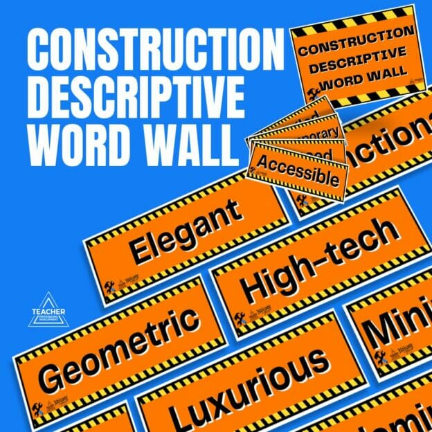 Construction Descriptive Word Wall Teaching Resource