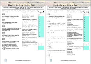 Food Technology - Printable Safety Tests - Teacher Professional Development