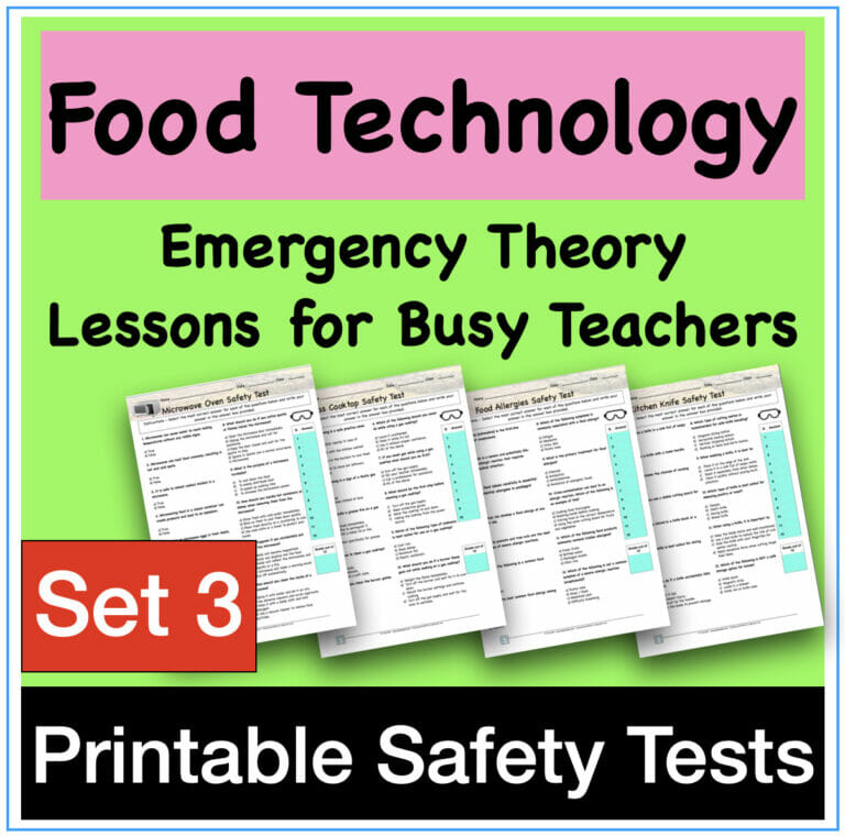 Food Technology Lessons - Set 3 "Printable Safety Tests" - Teacher ...