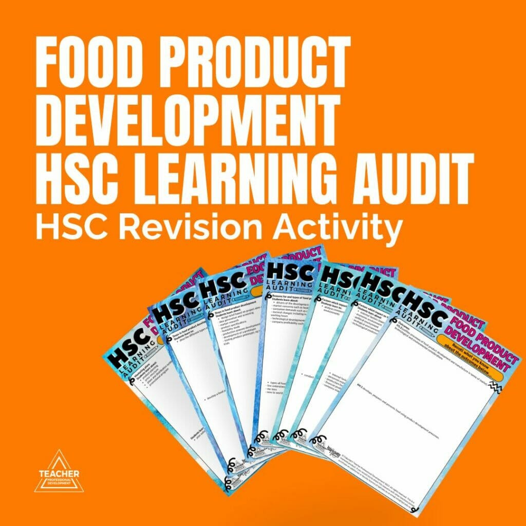 Food Product Development HSC Learning Audit - Resource