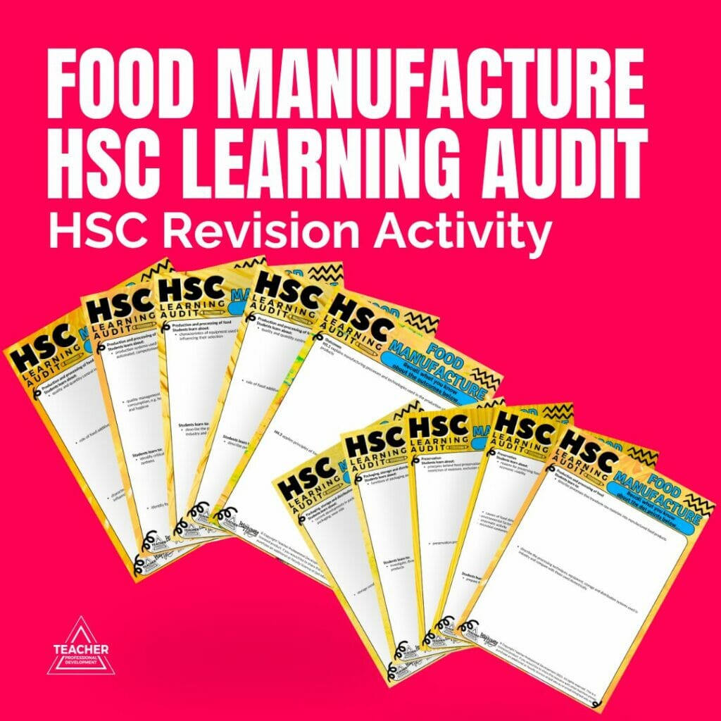 Food Manufacture HSC Learning Audit - Teaching Resource