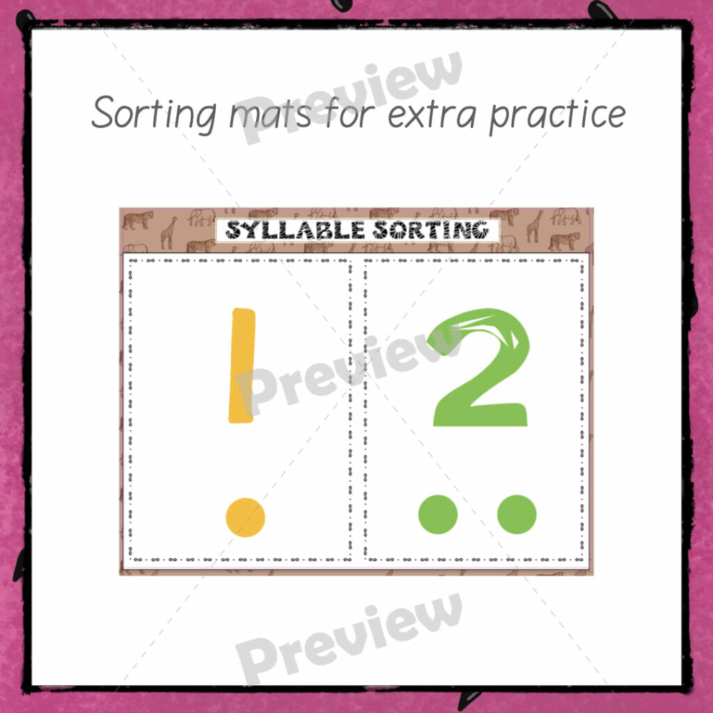 Animal syllable counting game and sorting - phonological awareness ...