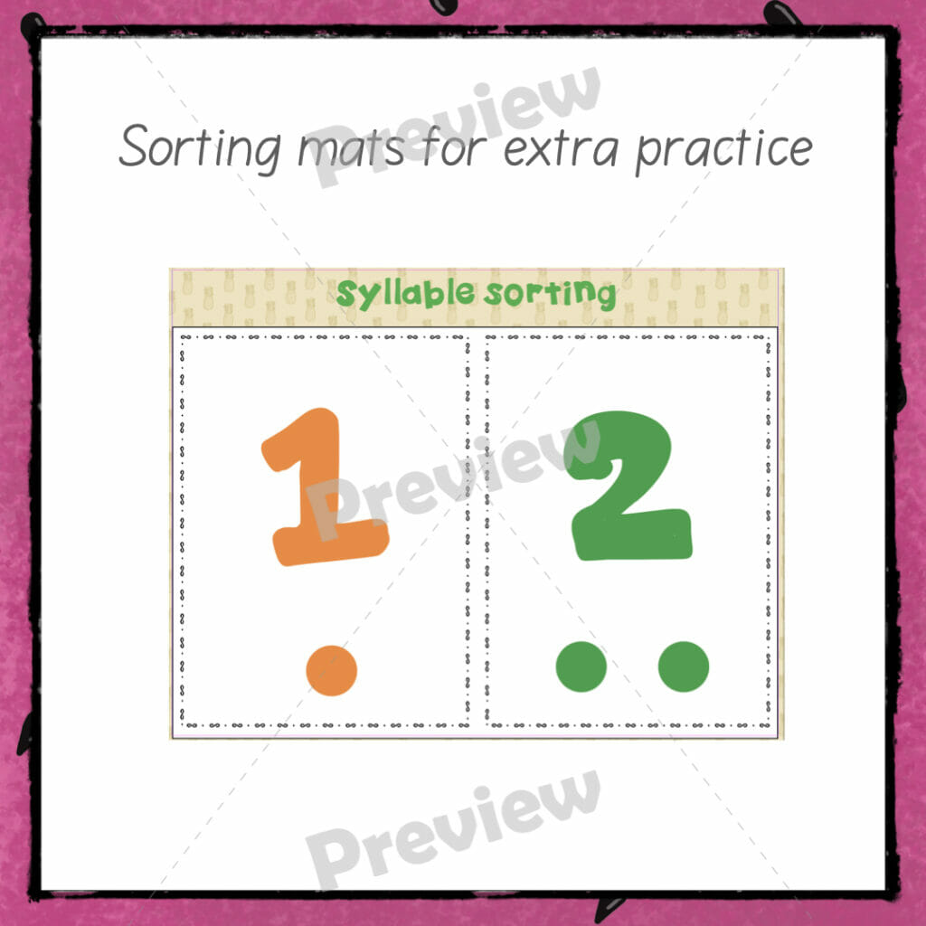 Food syllable counting game and sorting - phonological awareness ...