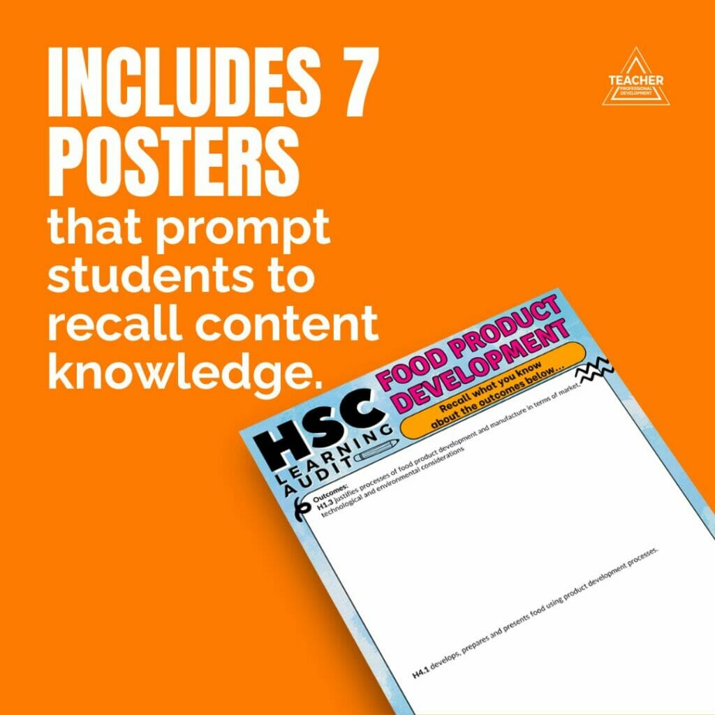 Food Product Development HSC Learning Audit - Resource