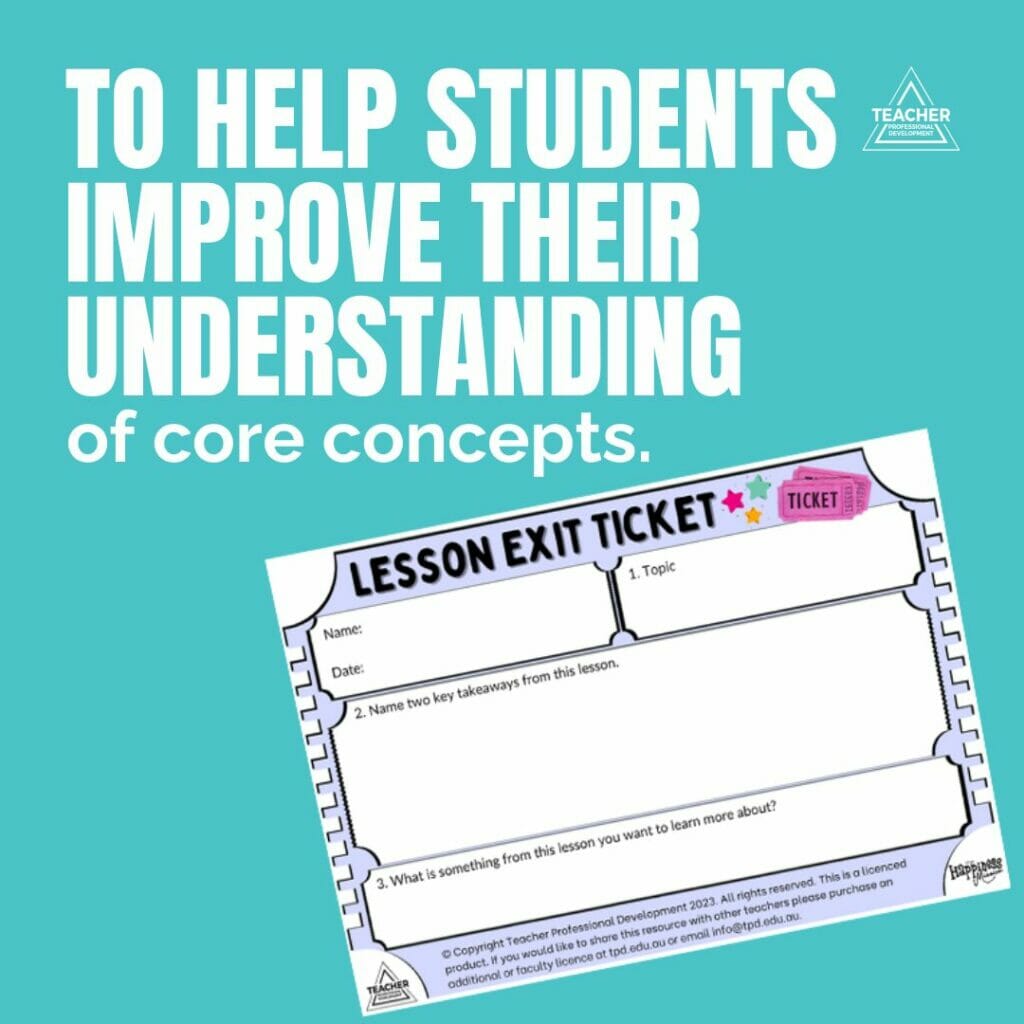 Lesson Exit Ticket - Teaching Resource