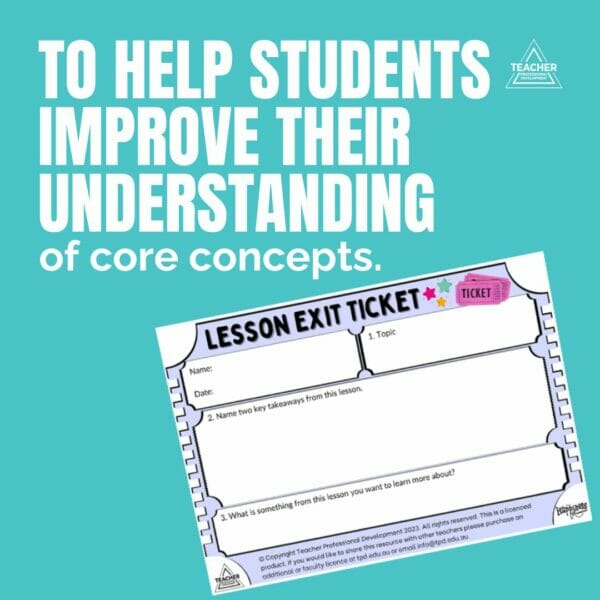 Lesson Exit Ticket - Teaching Resource