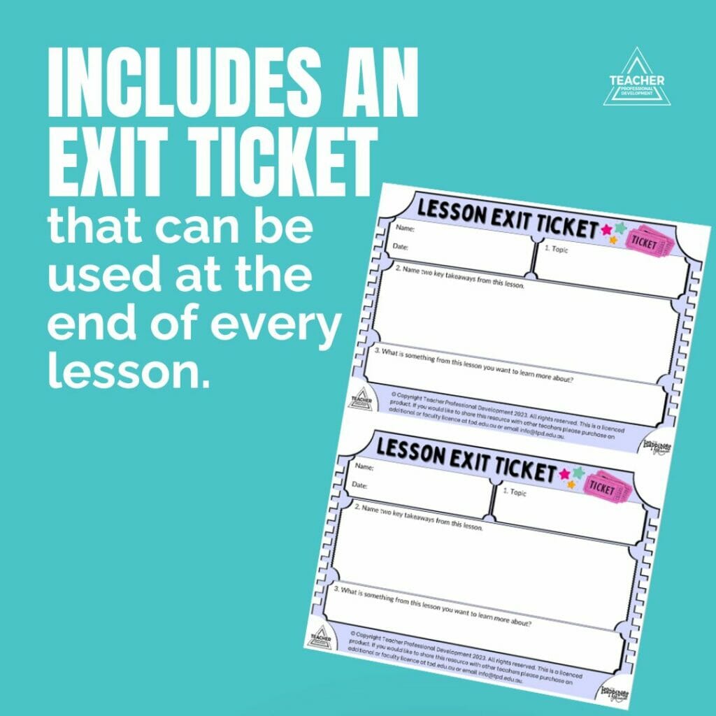 Lesson Exit Ticket - Teaching Resource