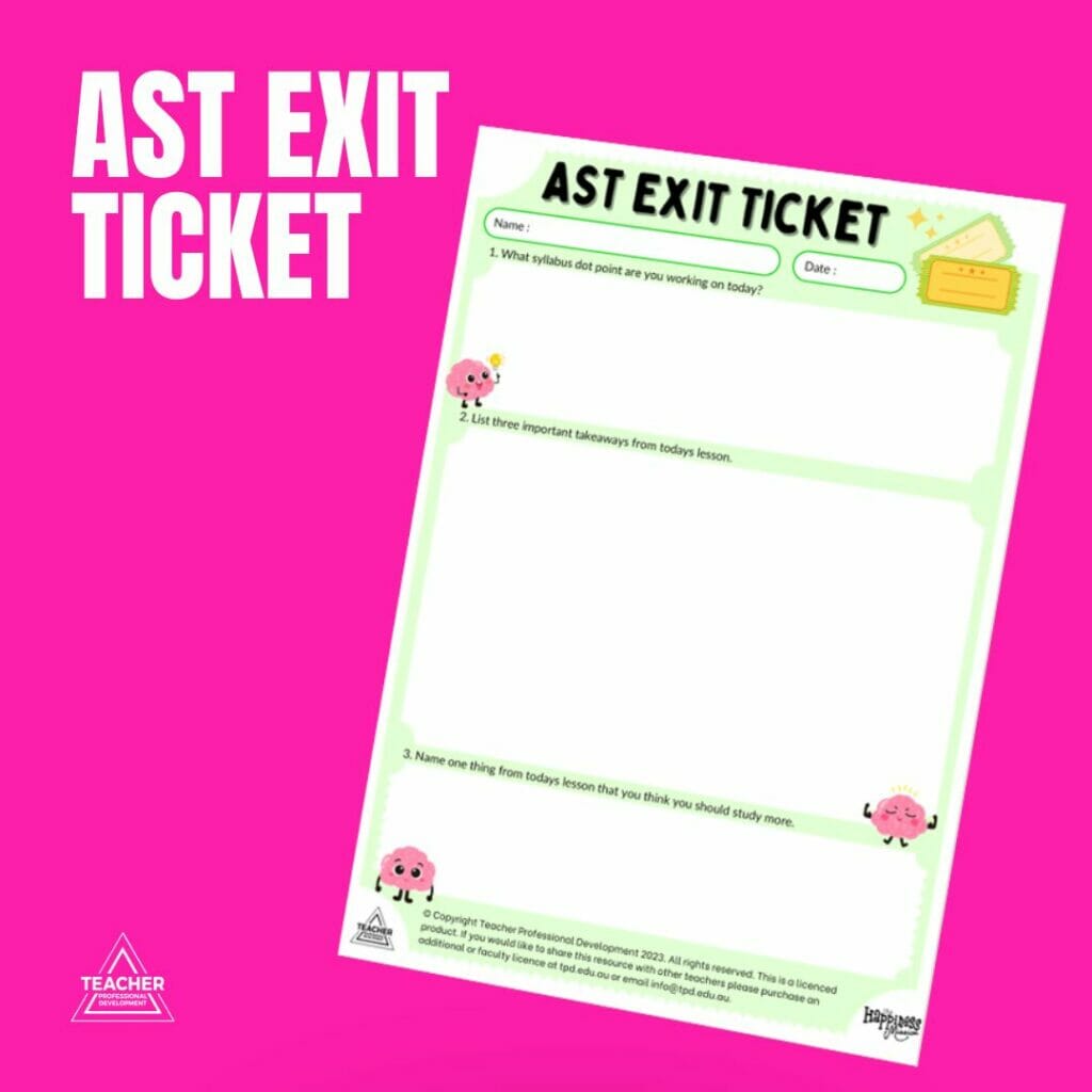 AST Exit Ticket - Teaching Resource