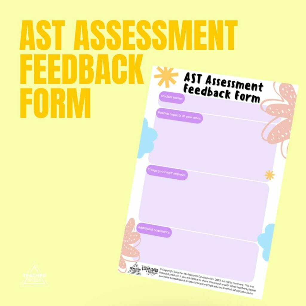 AST Assessment Feedback Form - Teaching Resource
